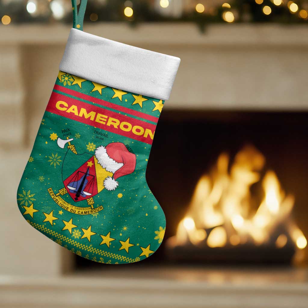 Cameroon Christmas Stocking Coat of Arms Santa Hat and Stars Motif by ...