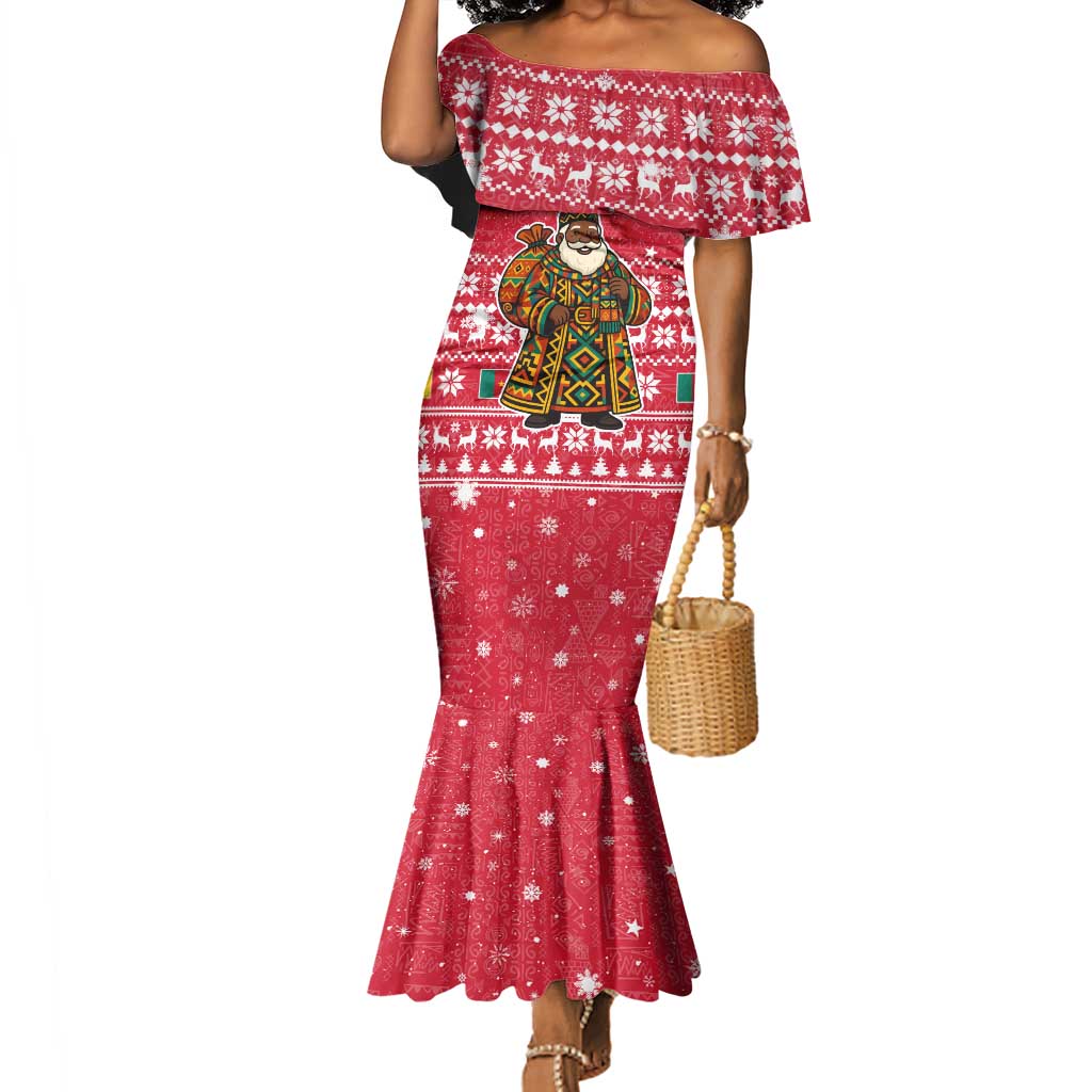 Cameroon Christmas Mermaid Dress Snowflake Pattern Traditional Santa ...