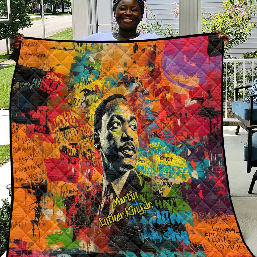 Martin Luther King Jr Quilt Colorful Street Art Portrait Black History ...