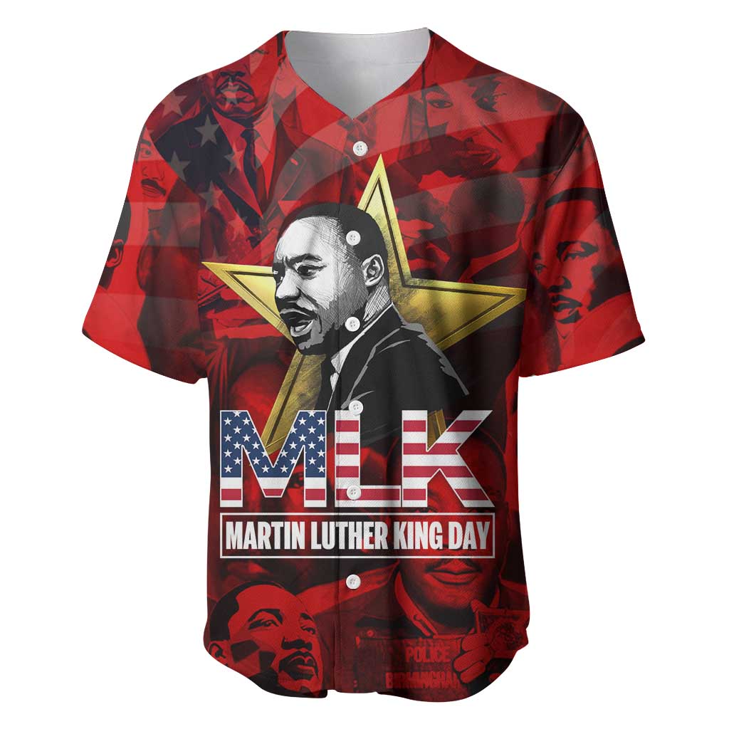 MLK Day Baseball Jersey Martin Luther King Jr Tribute American Flag ...