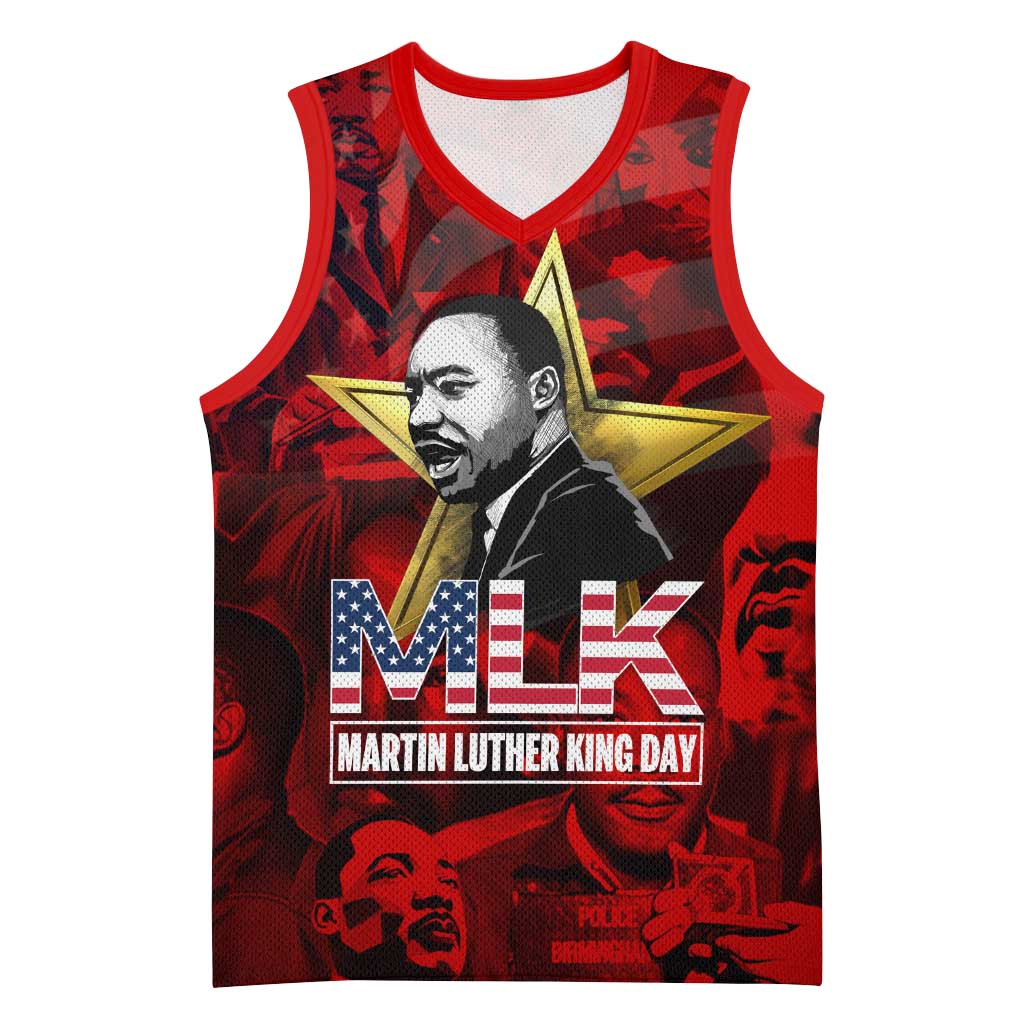 MLK Day Basketball Jersey Martin Luther King Jr Tribute American Flag ...
