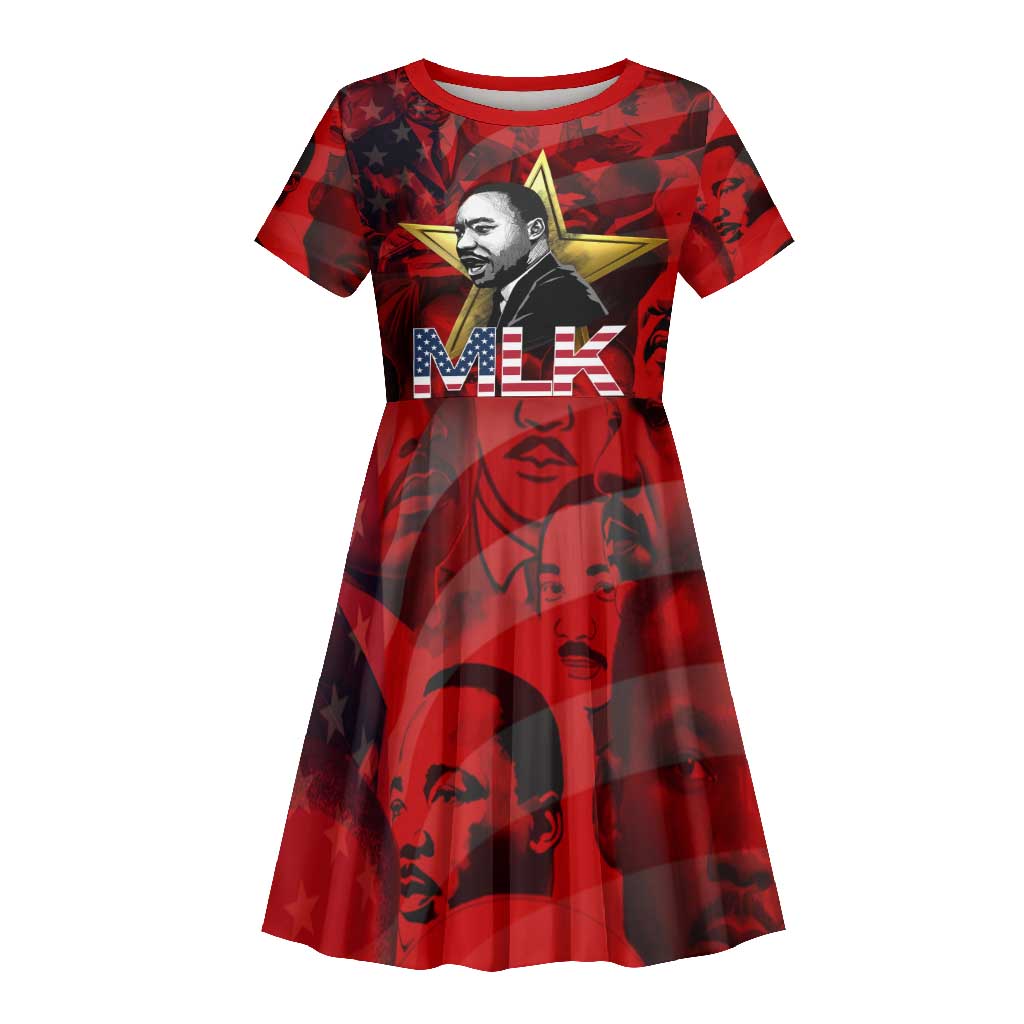 MLK Day Kid Short Sleeve Dress Martin Luther King Jr Tribute American ...