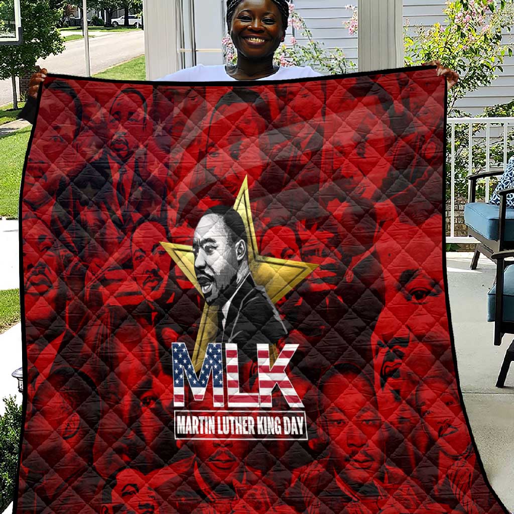 MLK Day Quilt Martin Luther King Jr Tribute American Flag Lettering by ...