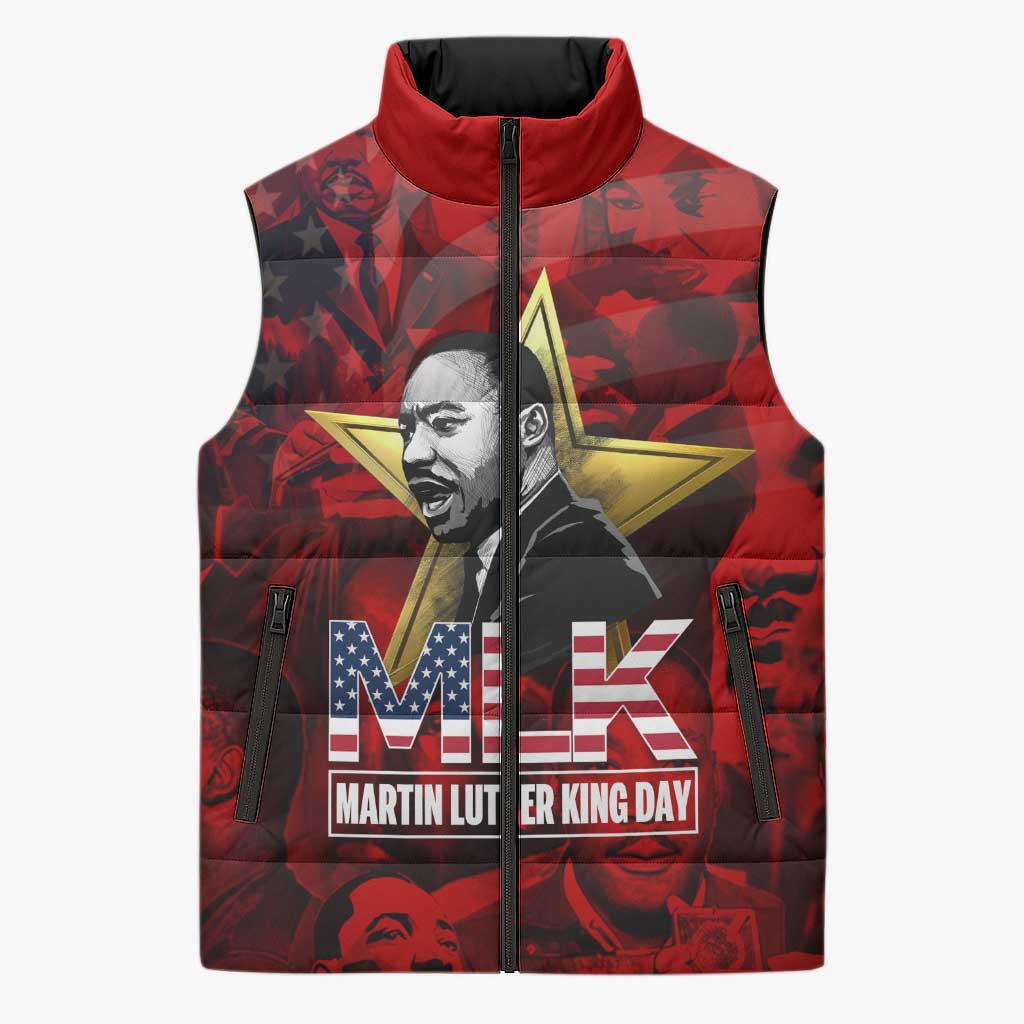 MLK Day Sleeveless Puffer Jacket Martin Luther King Jr Tribute American ...