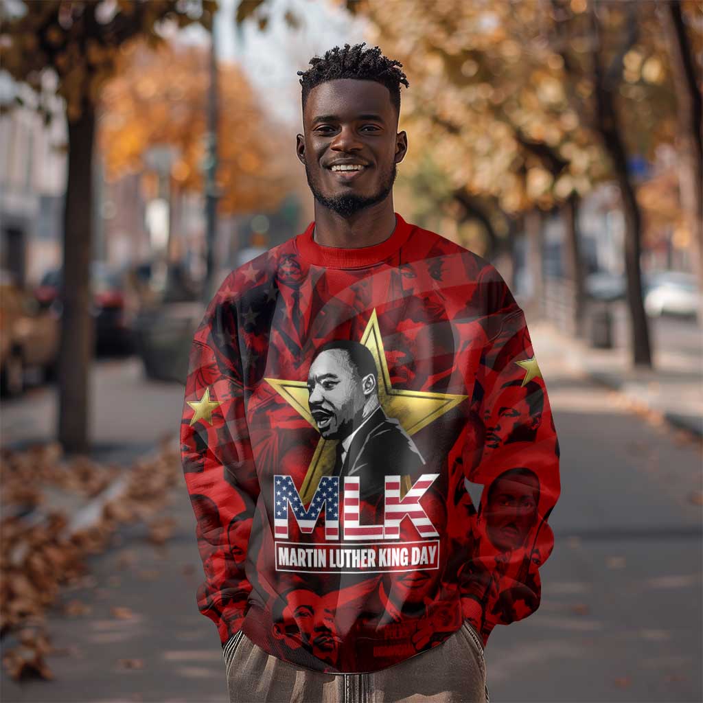 MLK Day Sweatshirt Martin Luther King Jr Tribute American Flag ...