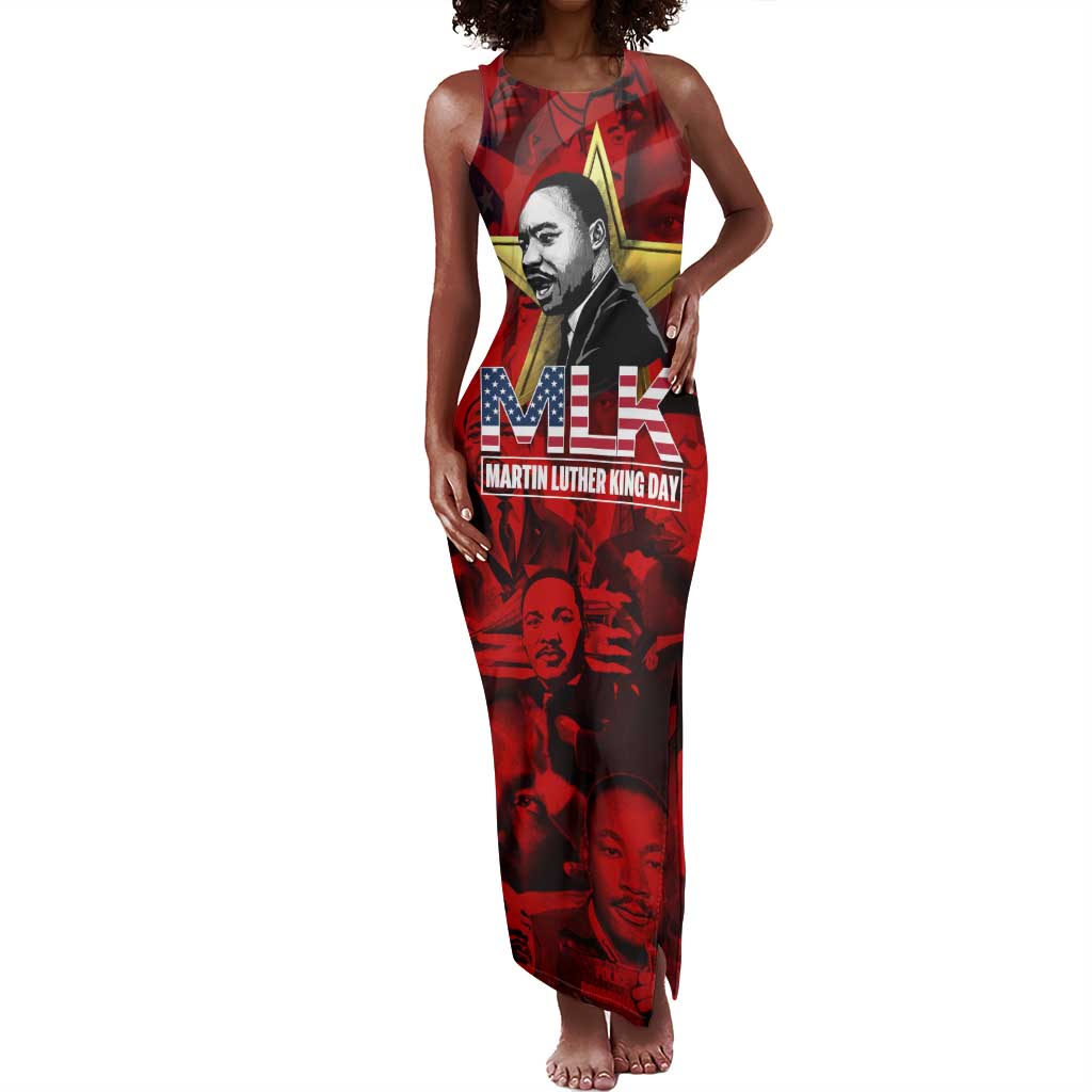 MLK Day Tank Maxi Dress Martin Luther King Jr Tribute American Flag ...