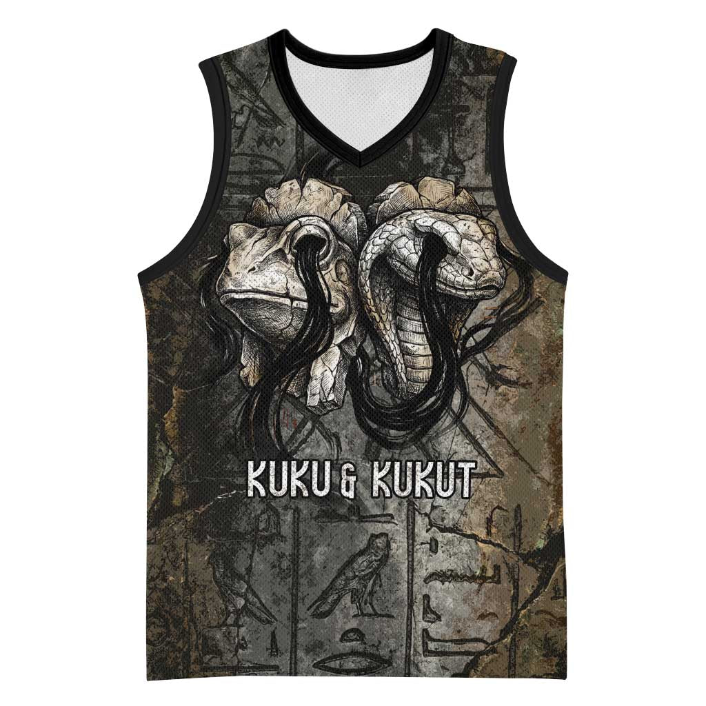 Egypt Kek and Kauket Basketball Jersey Ancient Void Theme with Frog and ...