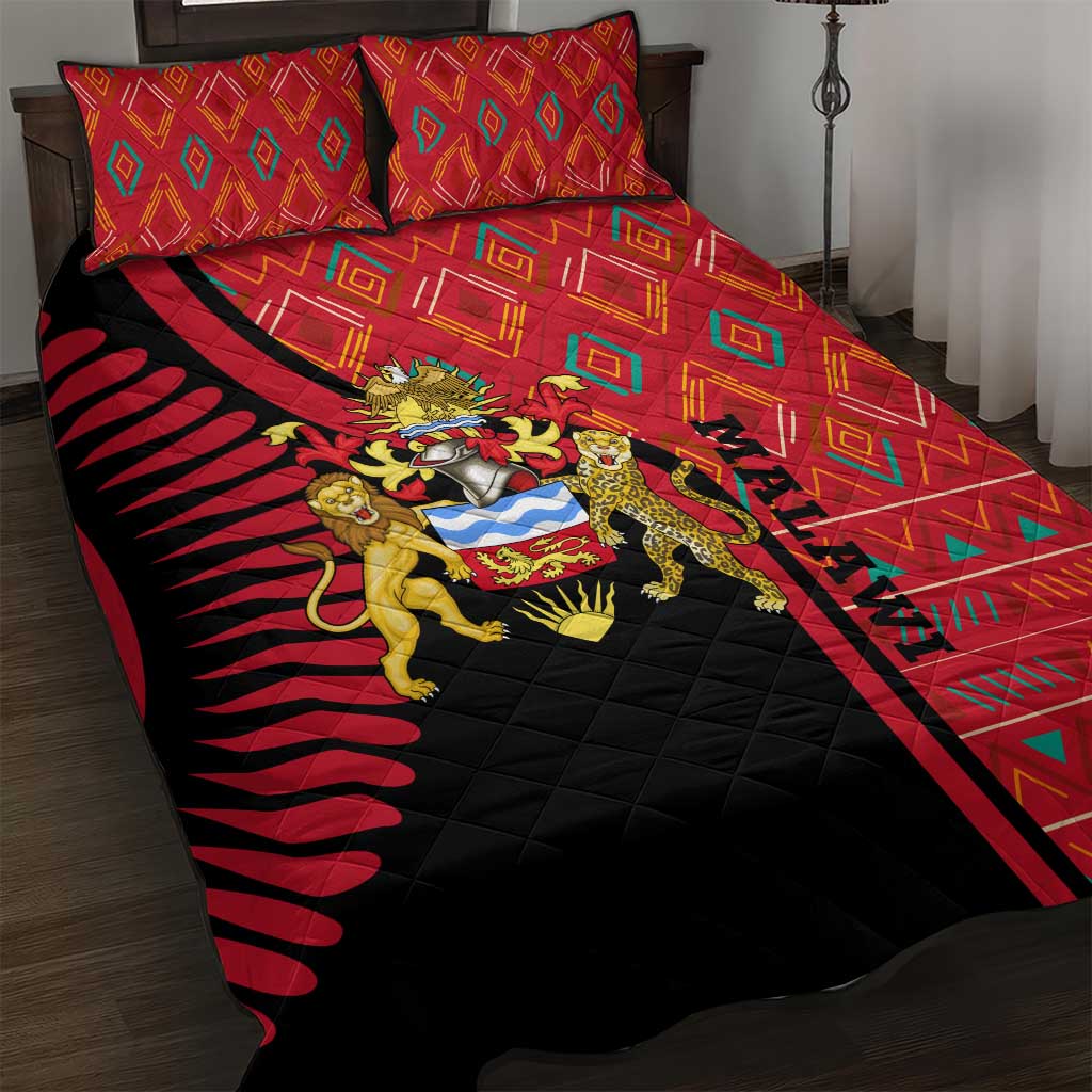 Malawi Patterns African Quilt Bed Set Blended with Flag Colors and ...