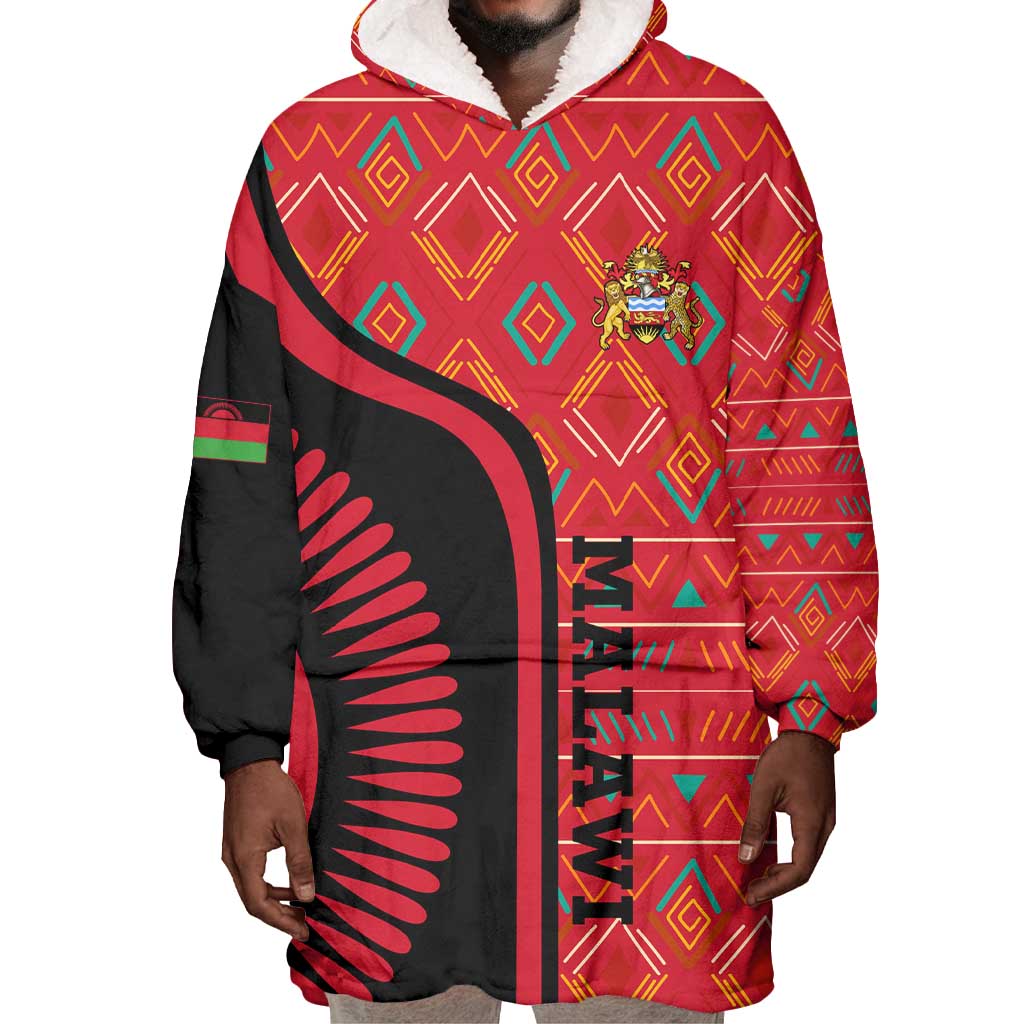 Malawi Patterns African Wearable Blanket Hoodie Blended with Flag ...