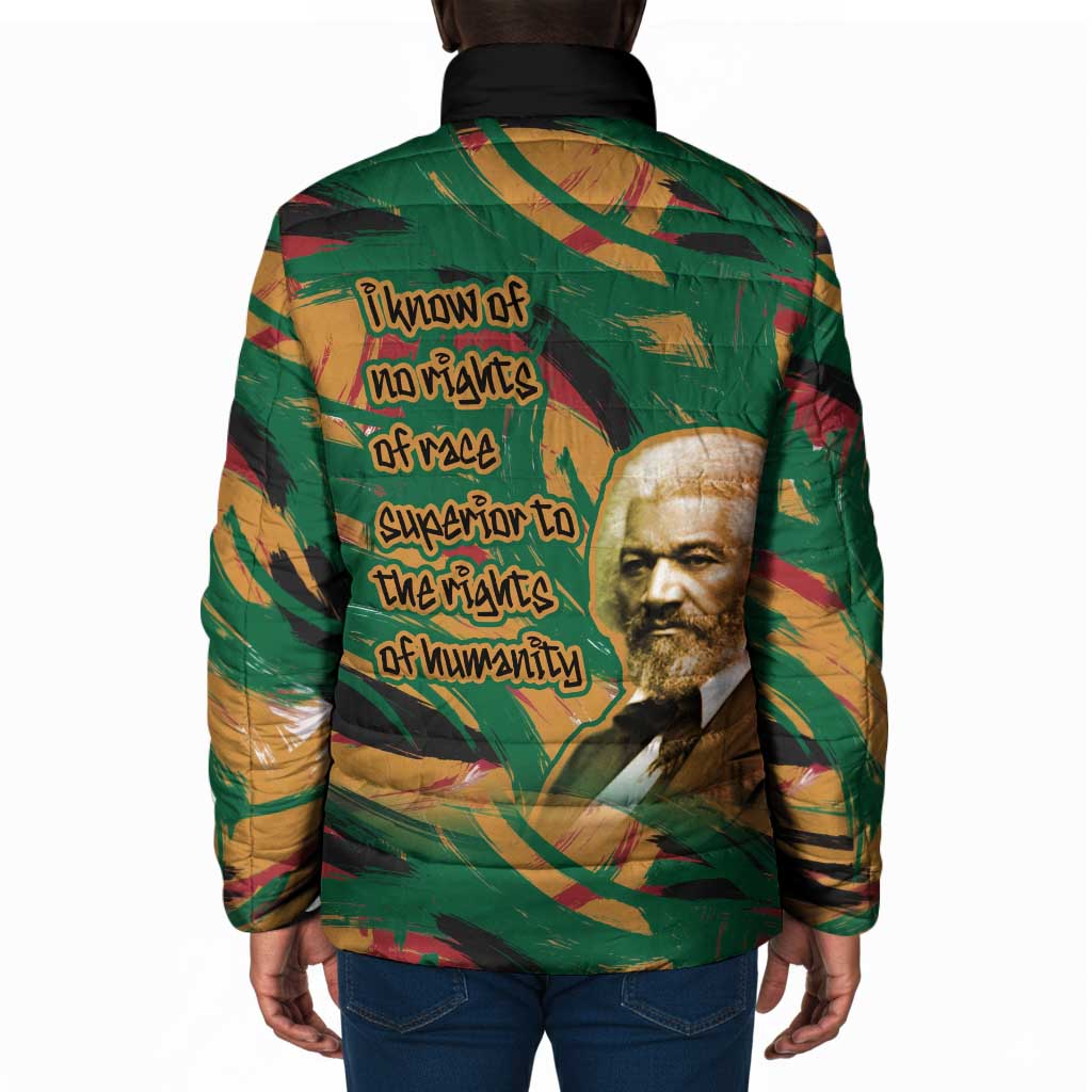 Frederick Douglass Padded Jacket Green Abstract Design Civil Rights ...