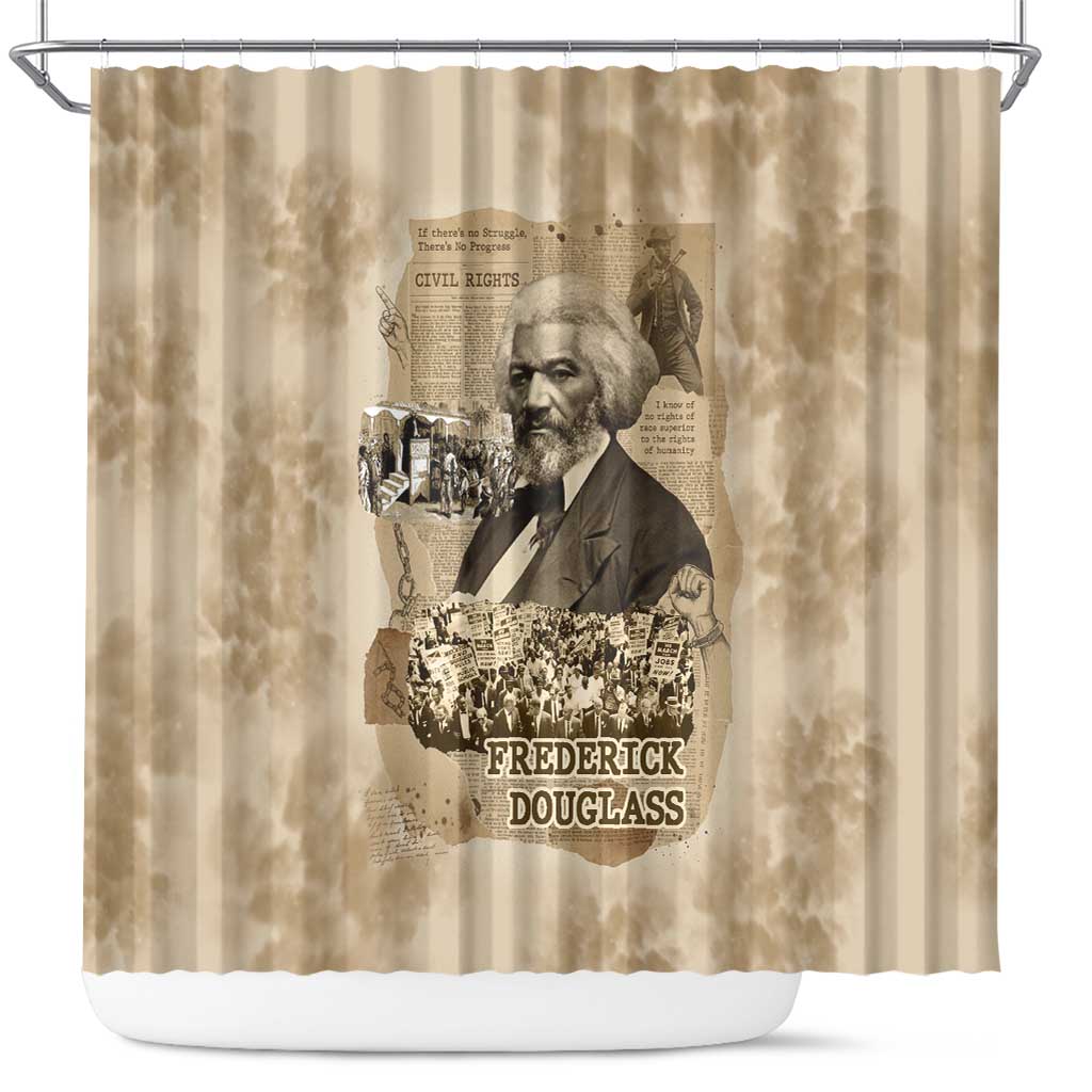 Frederick Douglass Shower Curtain Sepia Newspaper Collage Civil Rights ...