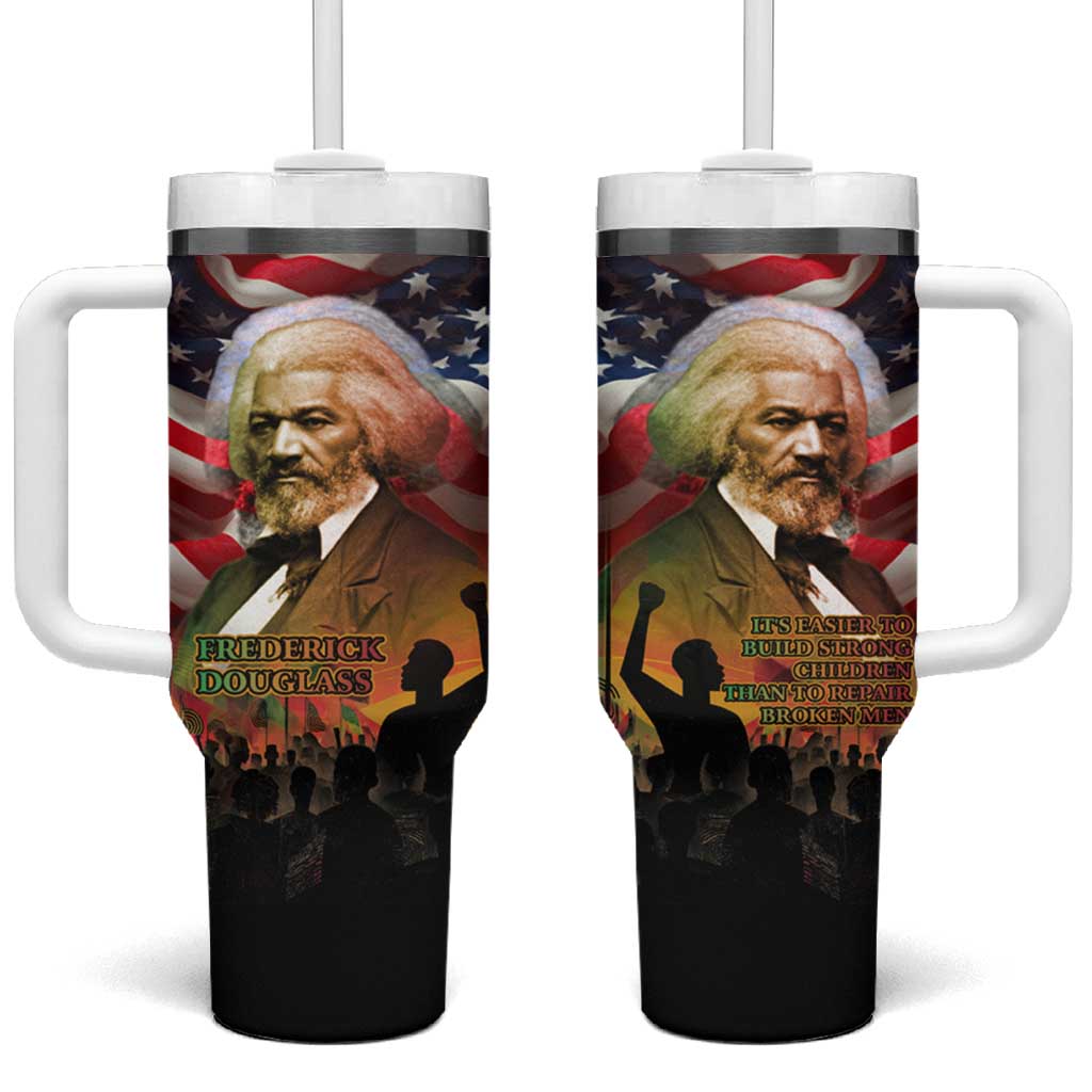 Frederick Douglass Tumbler With Handle American Flag Background ...