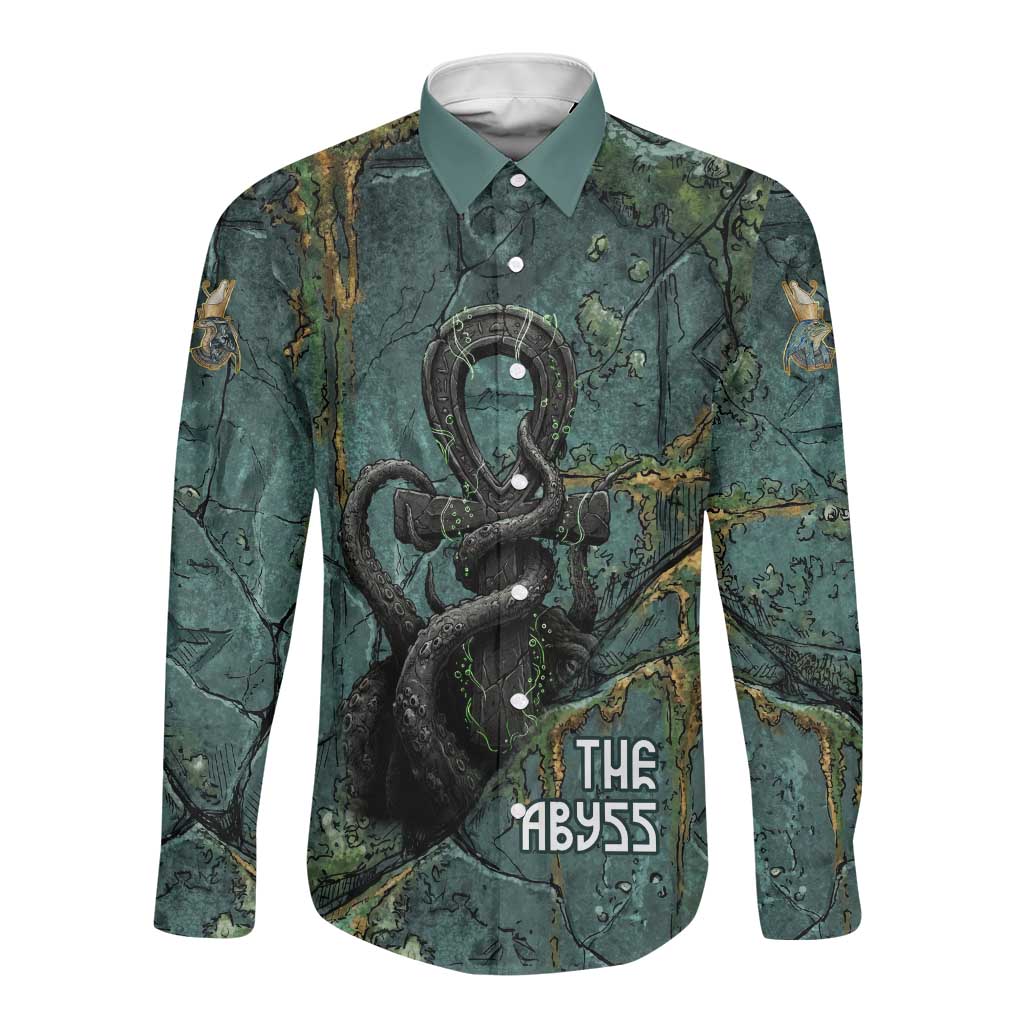 Nun and Naunet Egyptian Long Sleeve Button Shirt Serpent Abyss Design ...