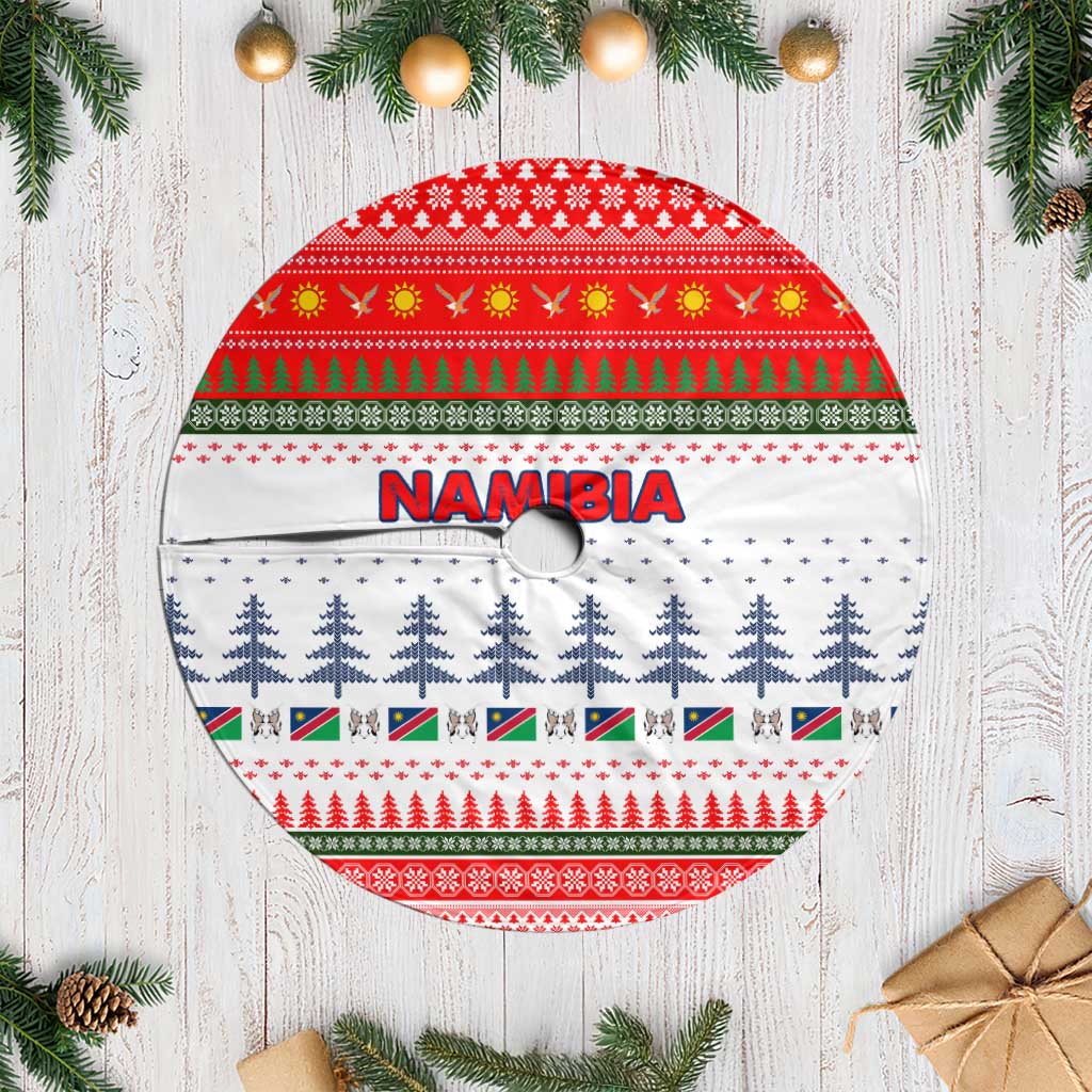 Namibia Christmas Tree Skirt Coat of Arm National Flag Motif by African ...