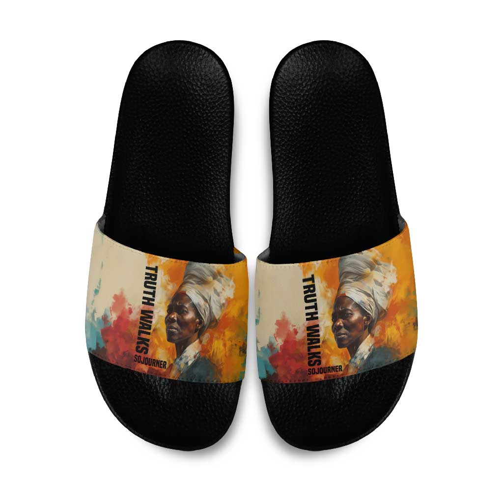 Sojourner Truth Slide Sandals Truth Walks - Bold Portrait and ...