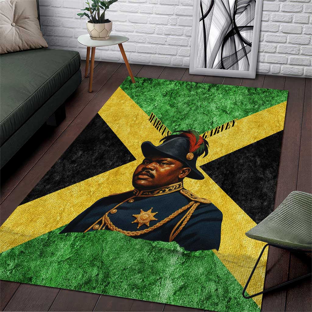 Marcus Garvey Area Rug Jamaican Flag Theme African Fist Civil Rights ...