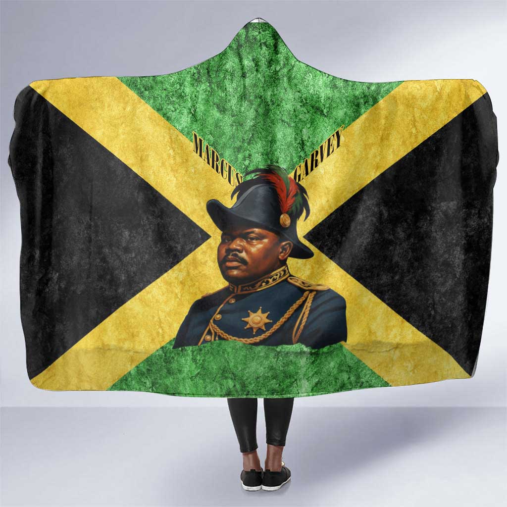 Marcus Garvey Hooded Blanket Jamaican Flag Theme African Fist Civil ...
