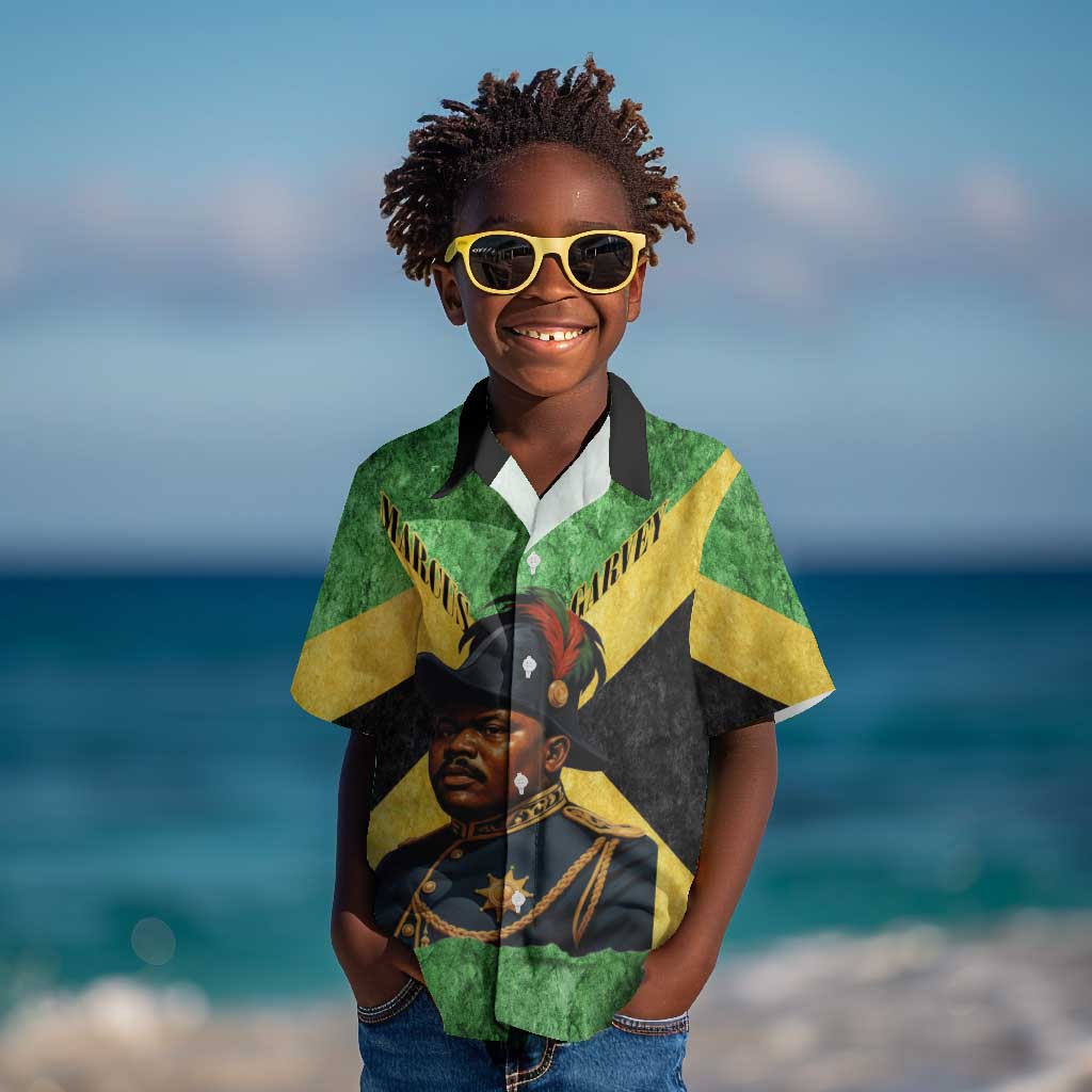 Marcus Garvey Kid Hawaiian Shirt Jamaican Flag Theme African Fist Civil ...