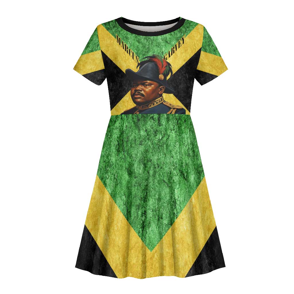 Marcus Garvey Kid Short Sleeve Dress Jamaican Flag Theme African Fist ...