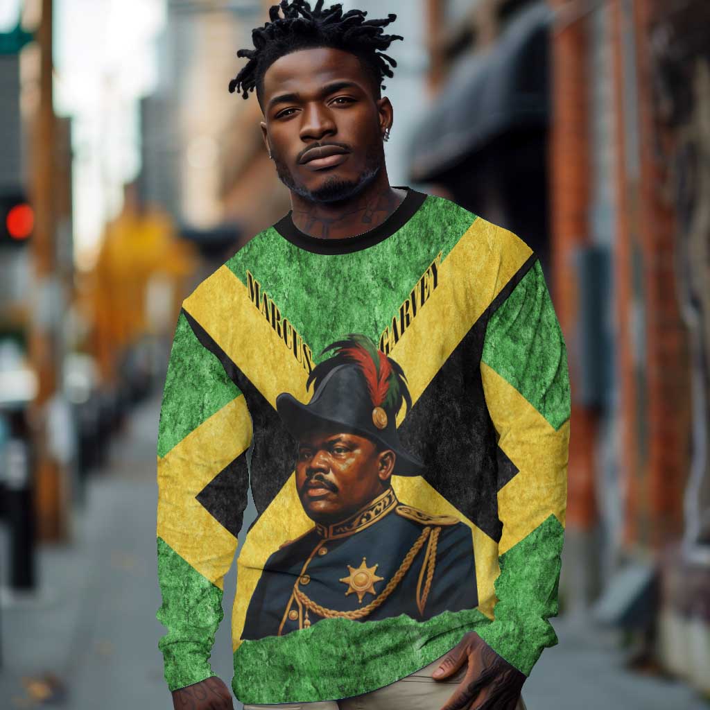 Marcus Garvey Long Sleeve Shirt Jamaican Flag Theme African Fist Civil ...