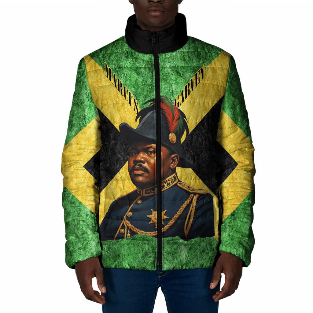 Marcus Garvey Padded Jacket Jamaican Flag Theme African Fist Civil ...