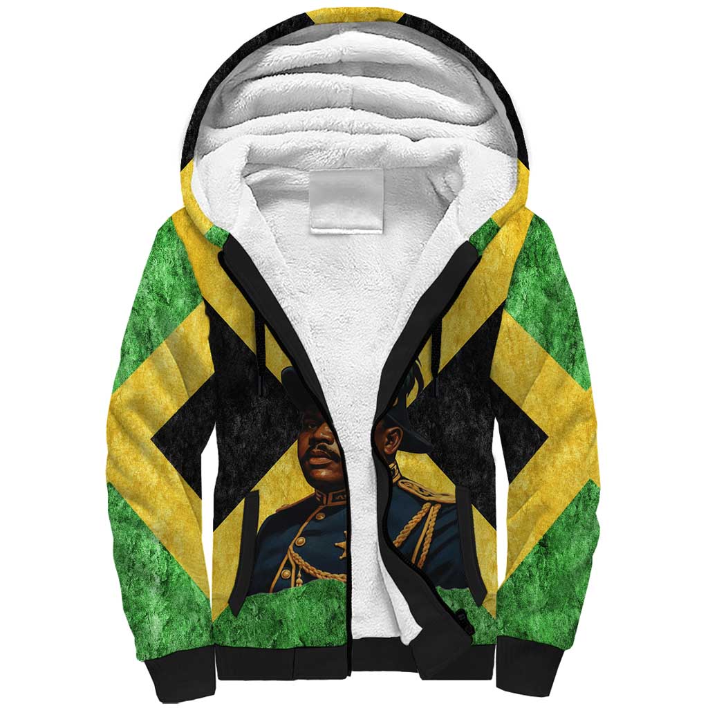 Marcus Garvey Sherpa Hoodie Jamaican Flag Theme African Fist Civil ...