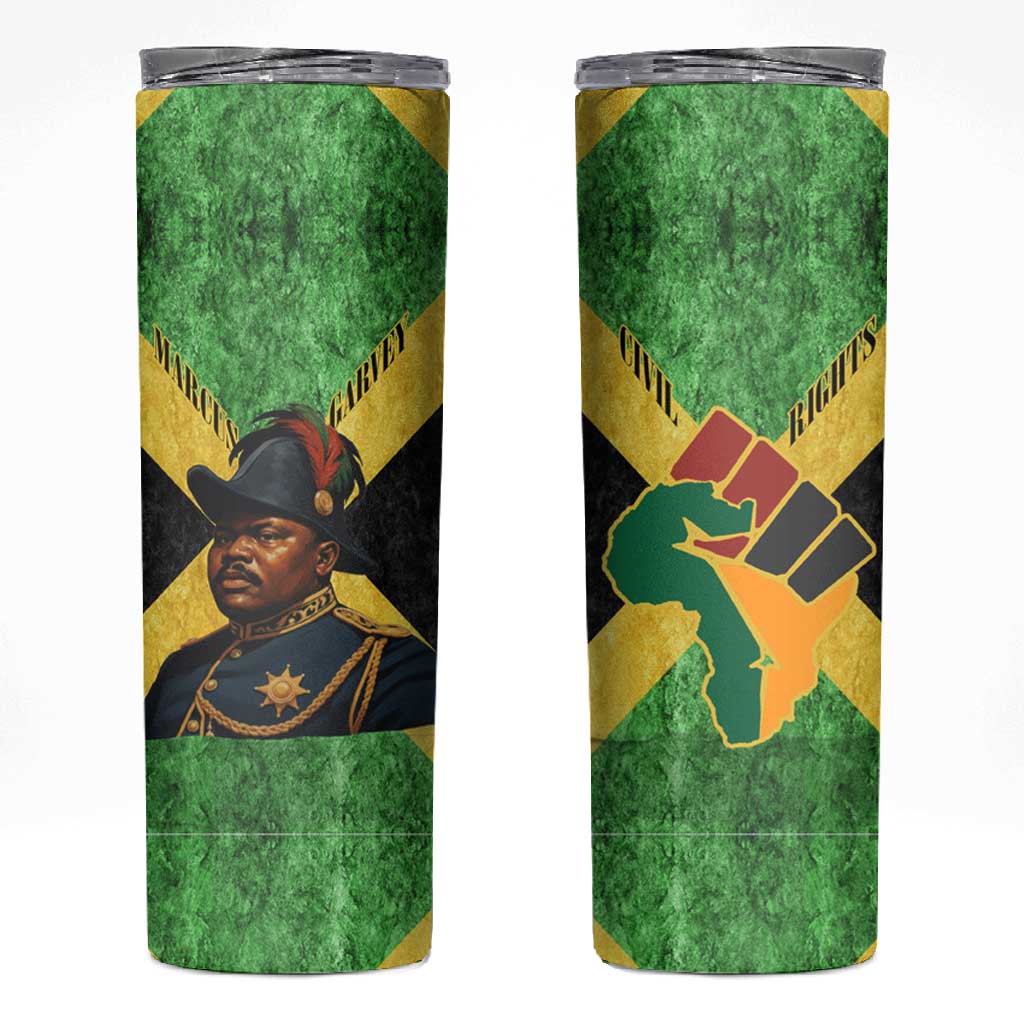Marcus Garvey Skinny Tumbler Jamaican Flag Theme African Fist Civil ...