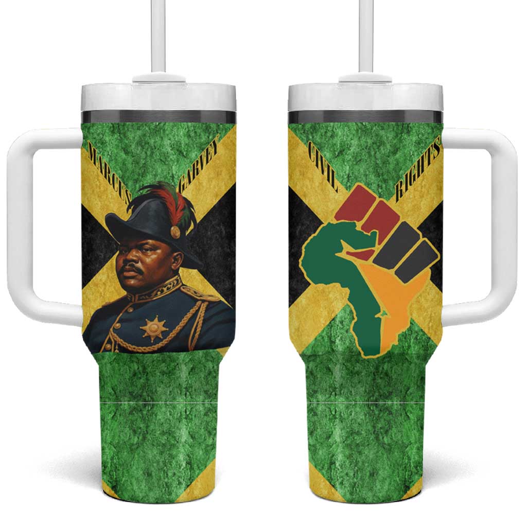 Marcus Garvey Tumbler With Handle Jamaican Flag Theme African Fist ...