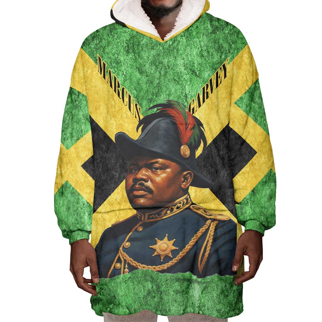 Marcus Garvey Wearable Blanket Hoodie Jamaican Flag Theme African Fist ...