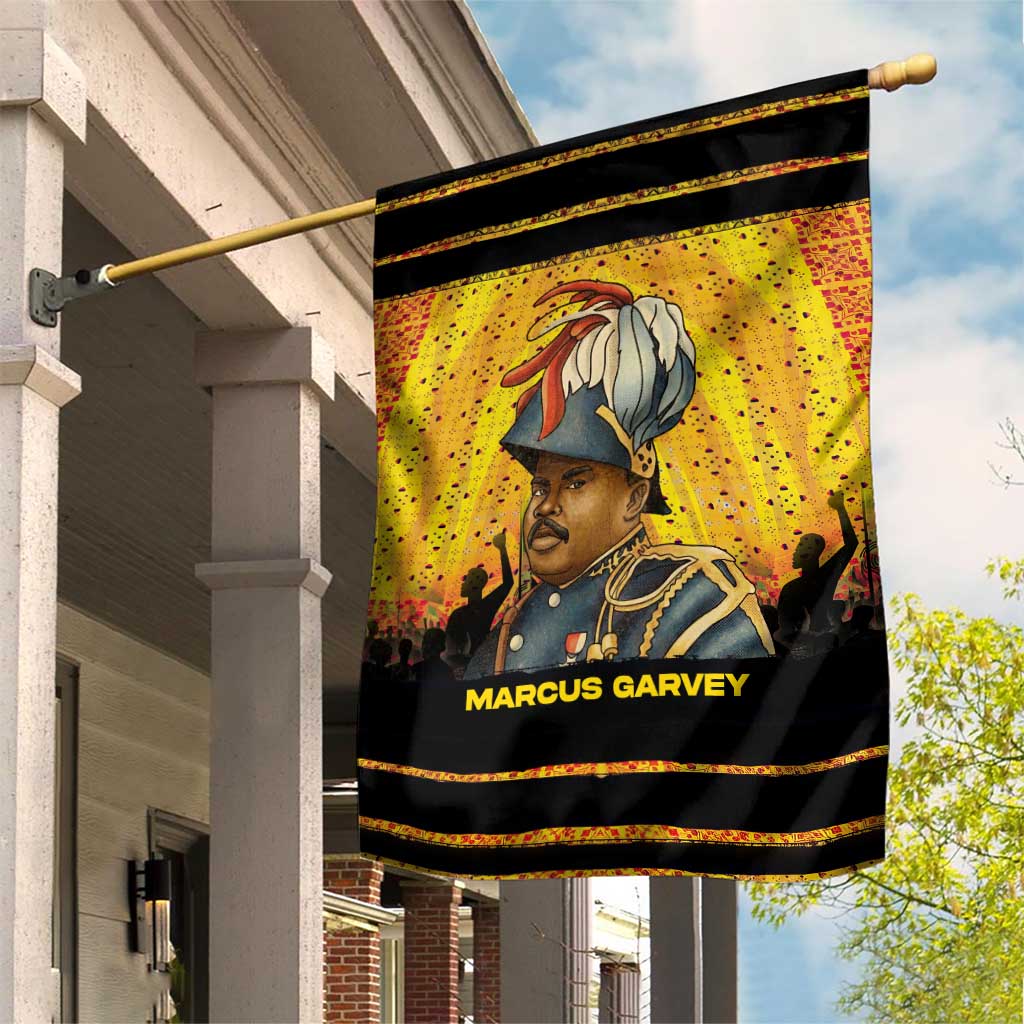 Marcus Garvey Garden Flag Yellow African Pattern Design Pan African ...