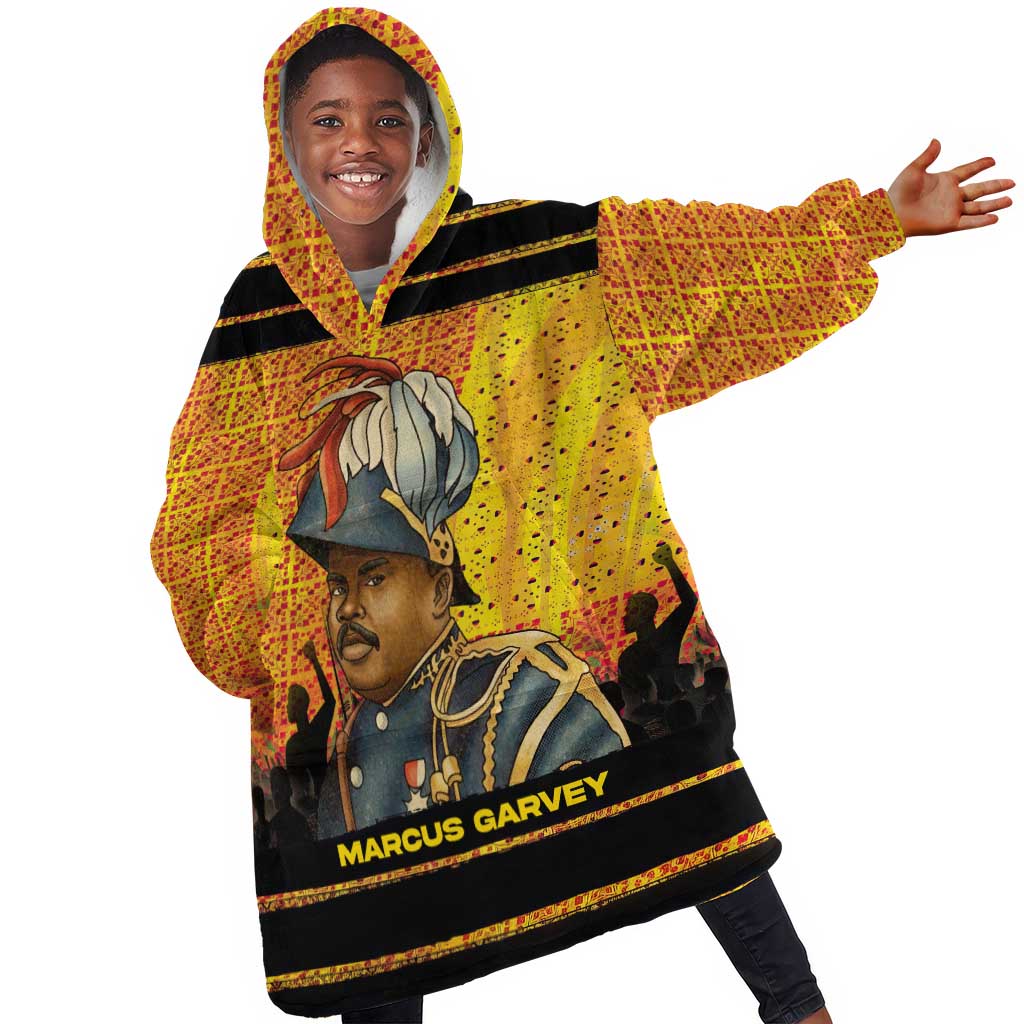 Marcus Garvey Kid Wearable Blanket Hoodie Yellow African Pattern Design ...
