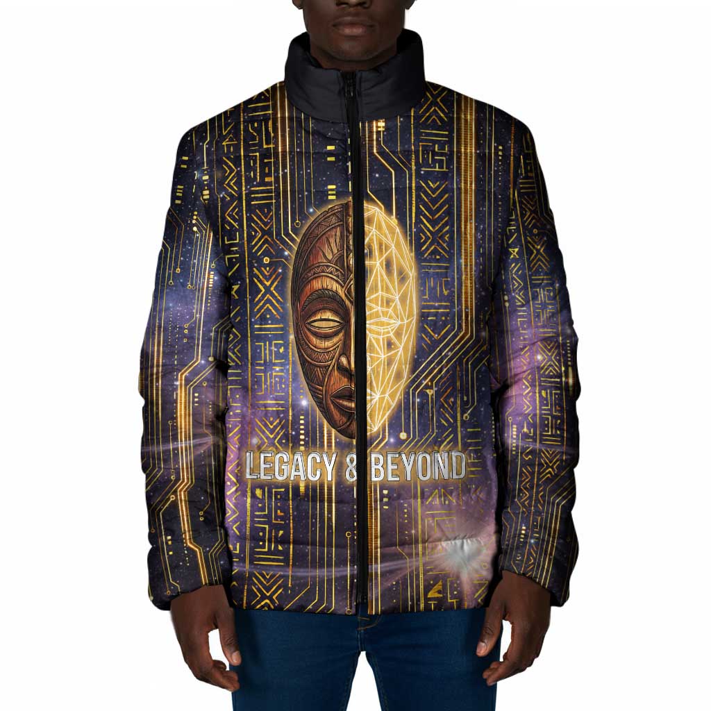 Afrofuturism Legacy Beyond Padded Jacket African Astronaut Galaxy Mask ...