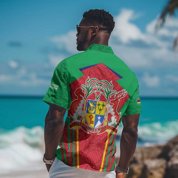 Mauritius Dodo Hawaiian Shirt Flag Coat of Arms Traditional Patterns by ...