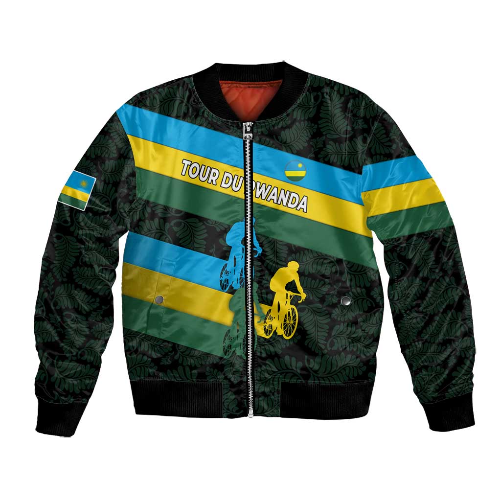 Rwanda Bomber Jacket with Tour du Rwanda Cycling Race Flag Stripe ...
