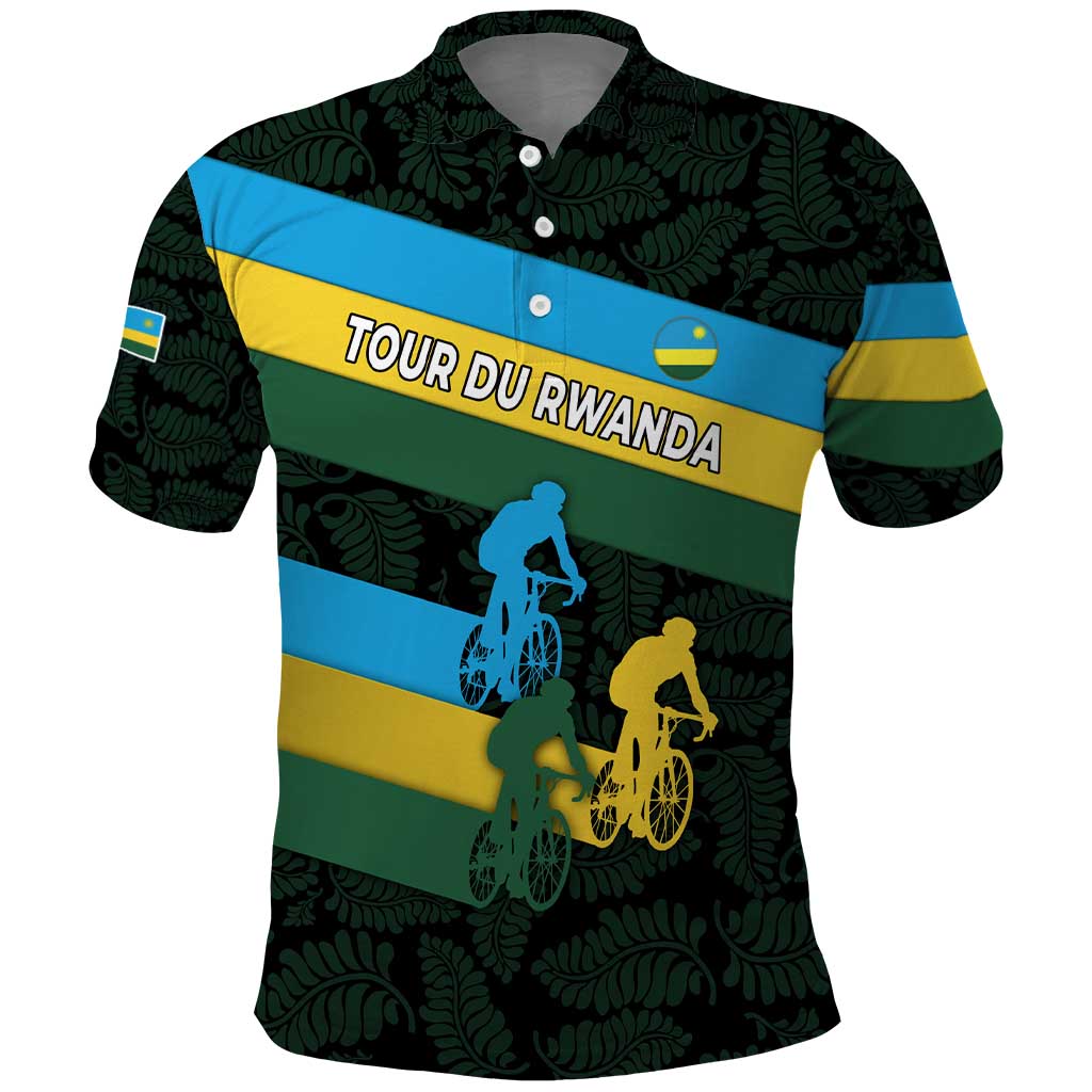 Rwanda Polo Shirt with Tour du Rwanda Cycling Race Flag Stripe Spirit ...