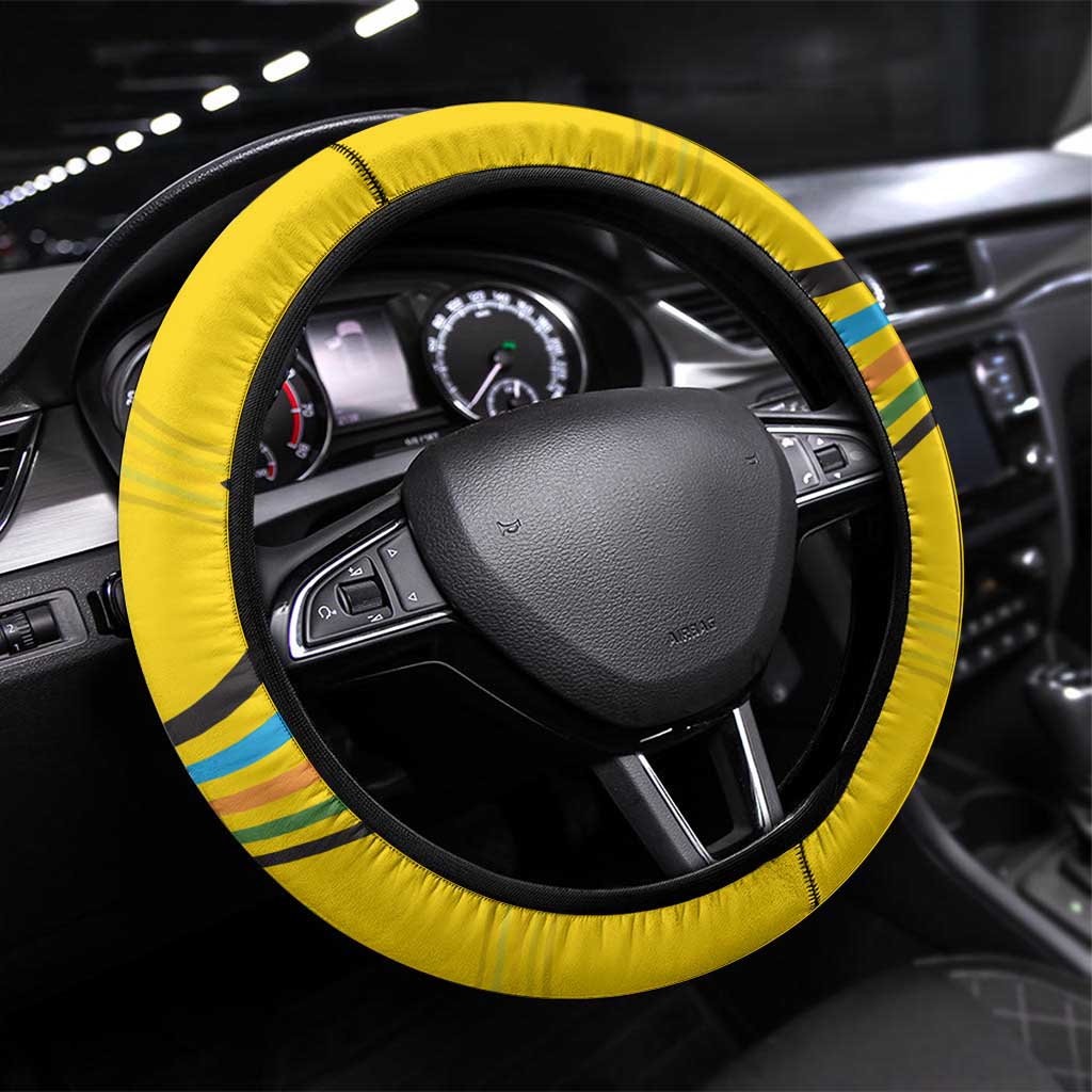 Rwanda Steering Wheel Cover with Basketball League Court Hoop Yellow ...