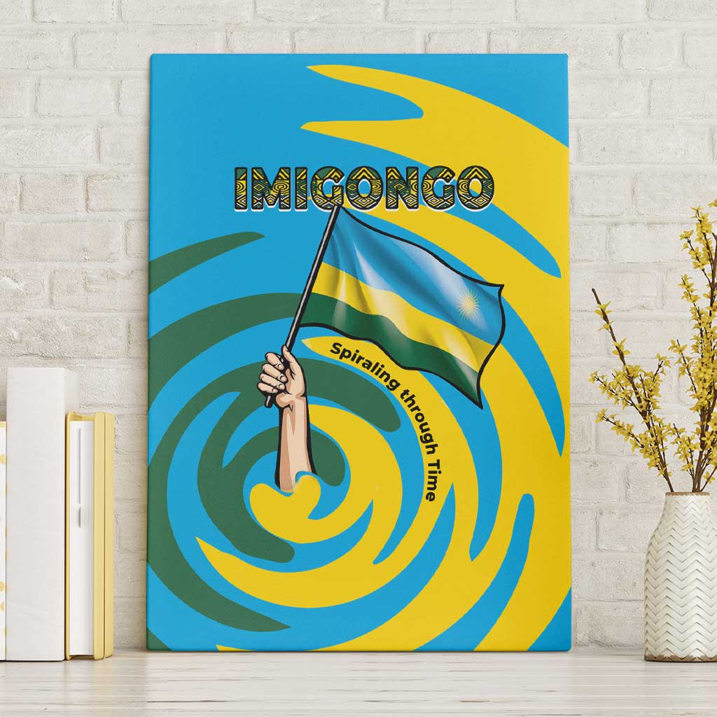 Rwanda Canvas Wall Art with Imigongo Spiraling Flag Hand Wave Time ...