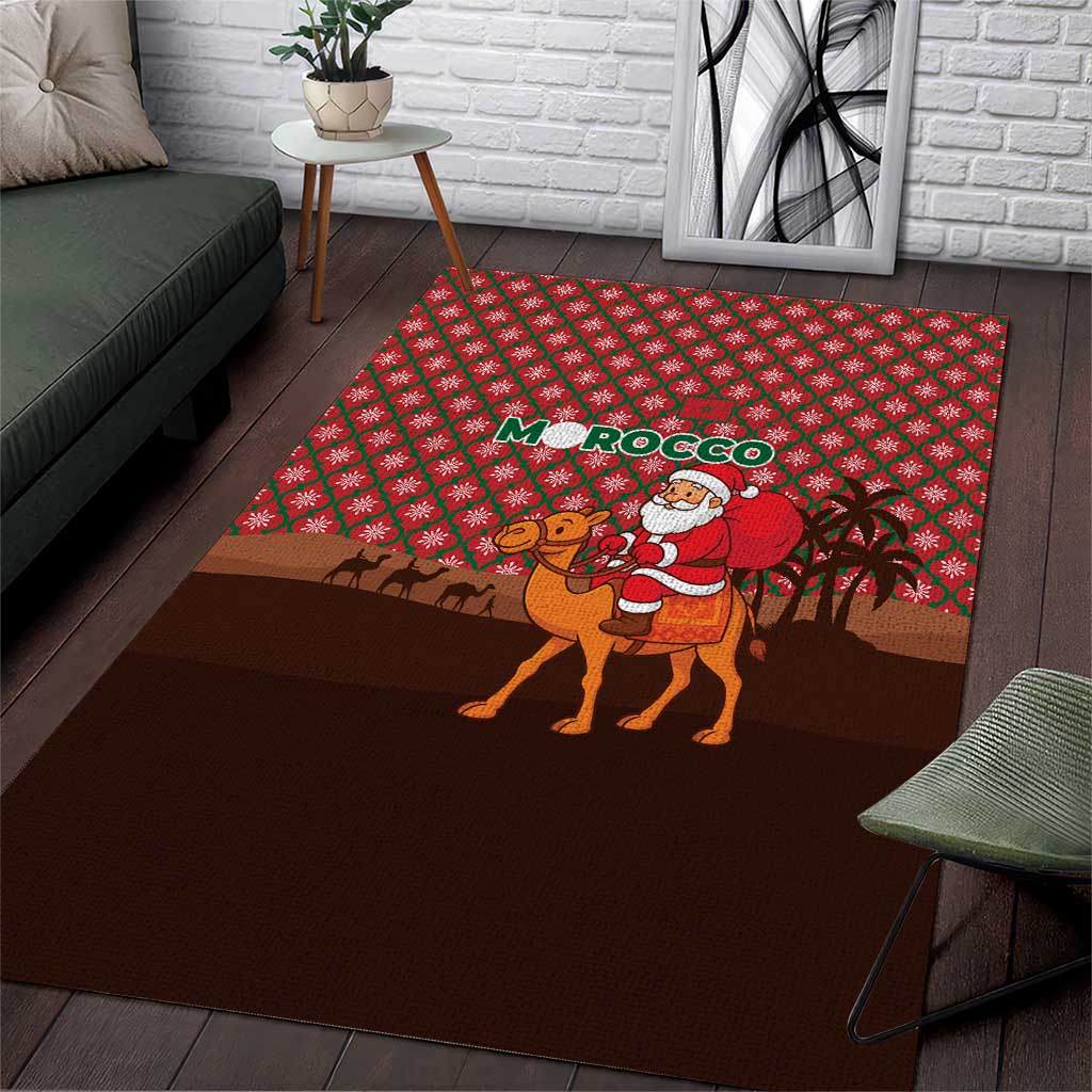 Morocco Christmas Area Rug Santa Claus Camel Caravan Desert Scene by ...