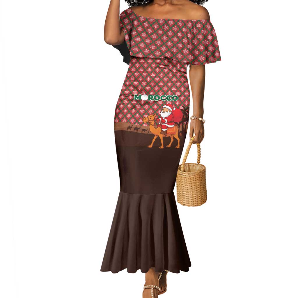 Morocco Christmas Mermaid Dress Santa Claus Camel Caravan Desert Scene ...