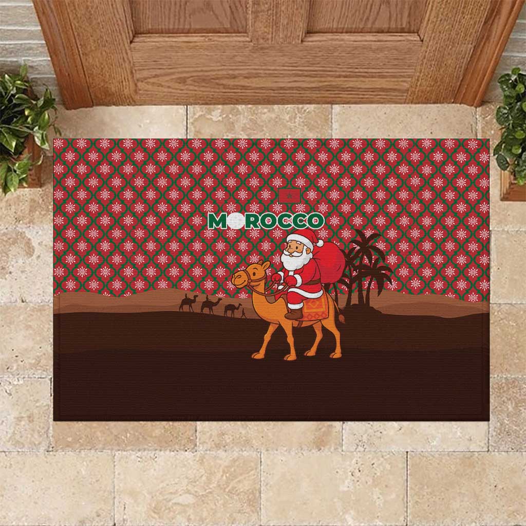 Morocco Christmas Rubber Doormat Santa Claus Camel Caravan Desert Scene ...