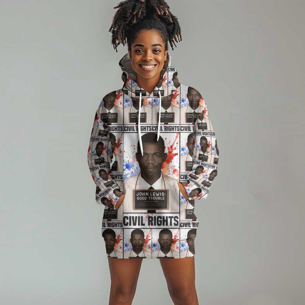 John Lewis Hoodie Dress with Mugshot Collage Design Civil Rights ...