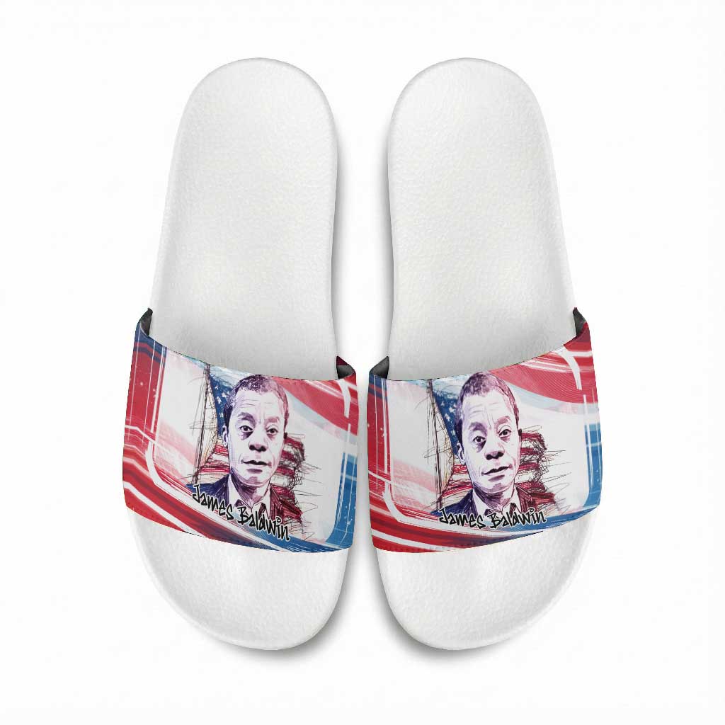 James Baldwin Slide Sandals Artistic Portrait Quote on Love and ...