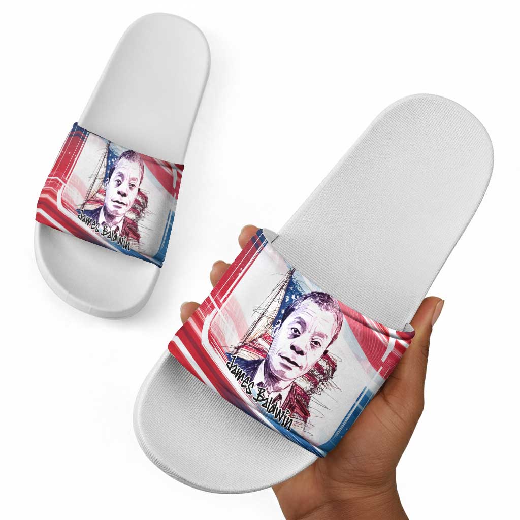 James Baldwin Slide Sandals Artistic Portrait Quote on Love and ...