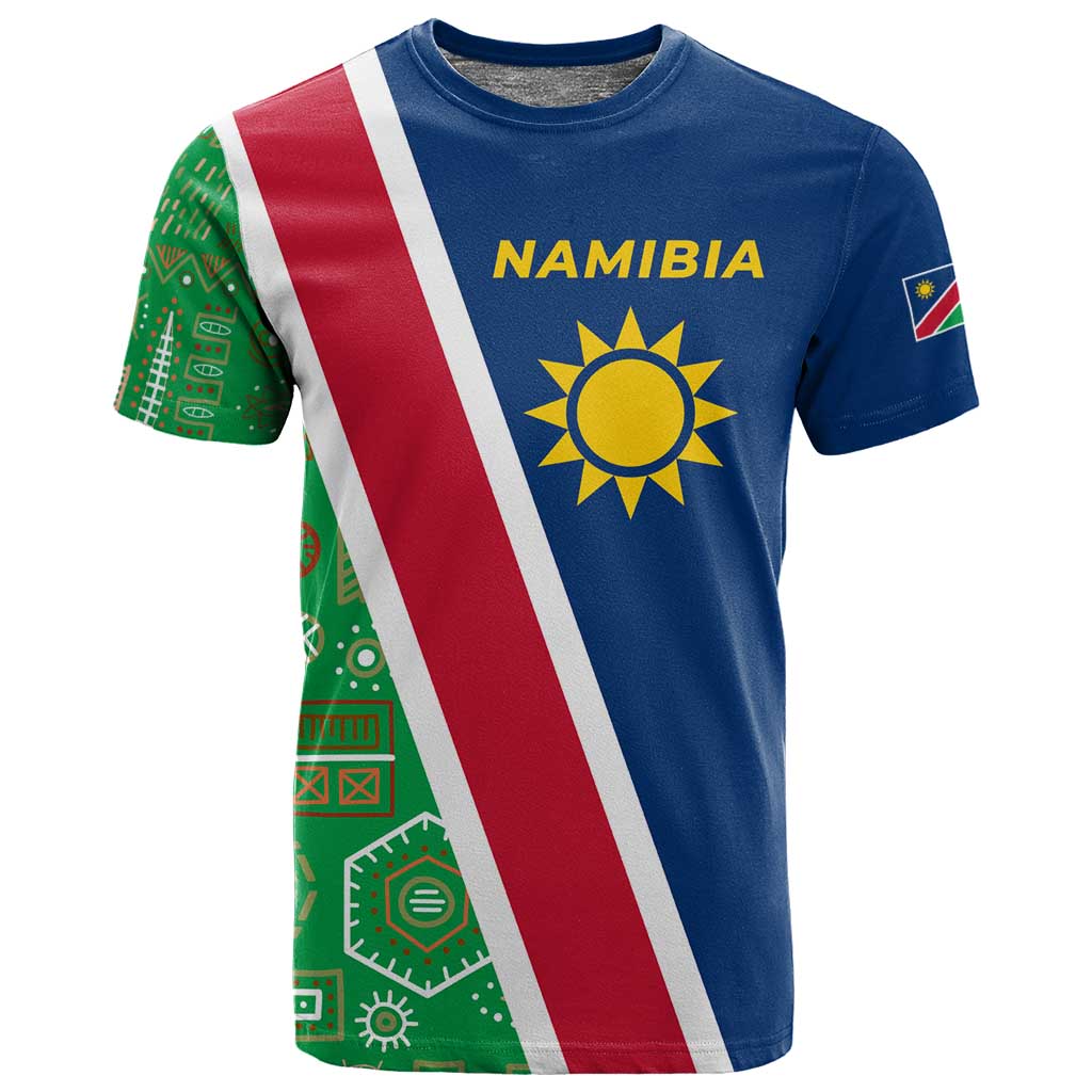 Namibia Gemsbok T shirt Flag Design with African Patterns by AfricanPride