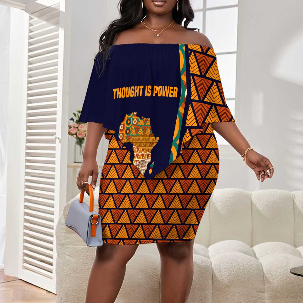 Kwame Nkrumah Ghana Off Shoulder Short Dress African Map Pattern Design ...
