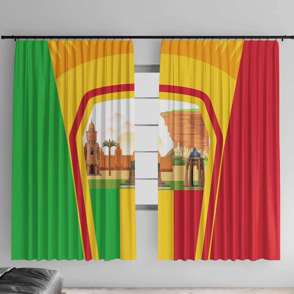 I Love Mali Window Curtain Famous Tourist Destinations by AfricanPride