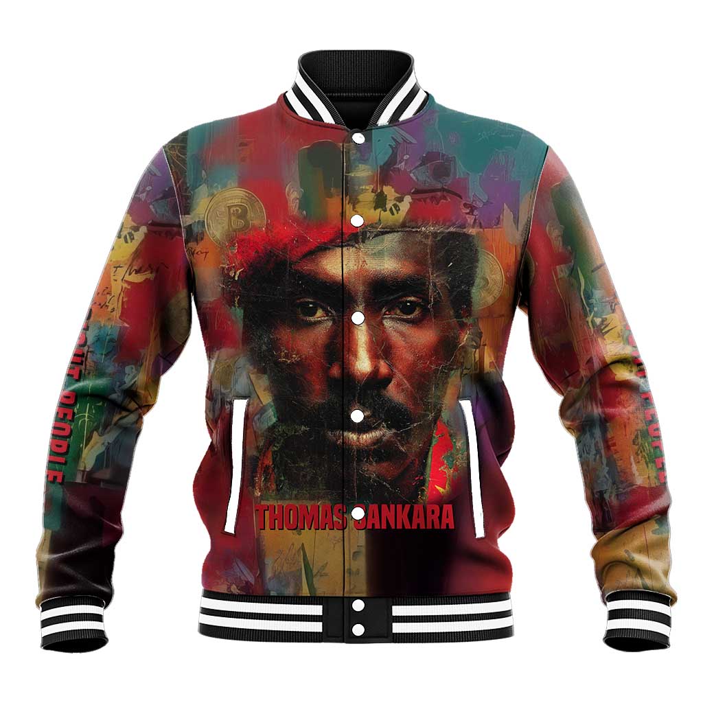 Thomas Sankara Burkina Faso Baseball Jacket with Bold Portrait and The ...