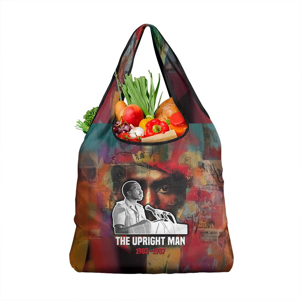 Thomas Sankara Burkina Faso Grocery Bag with Bold Portrait and The ...