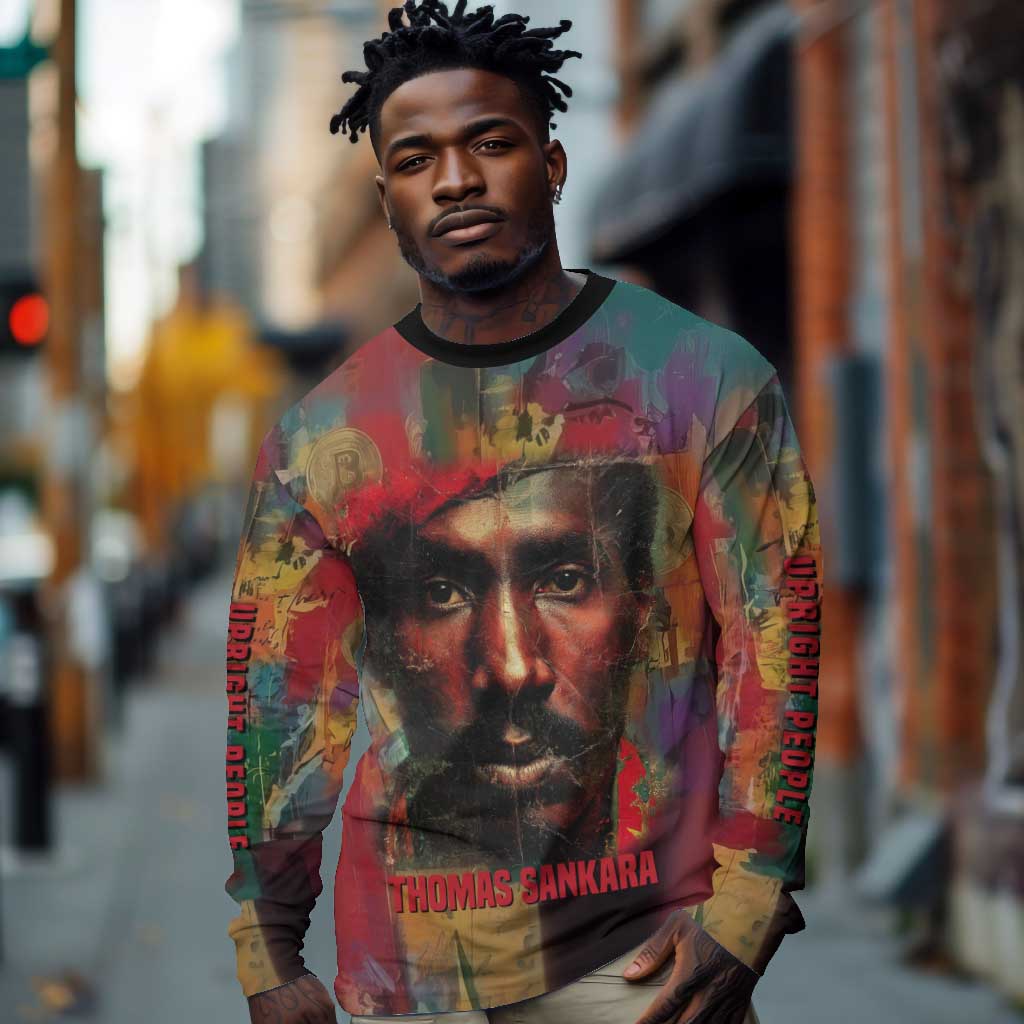 Thomas Sankara Burkina Faso Long Sleeve Shirt with Bold Portrait and ...