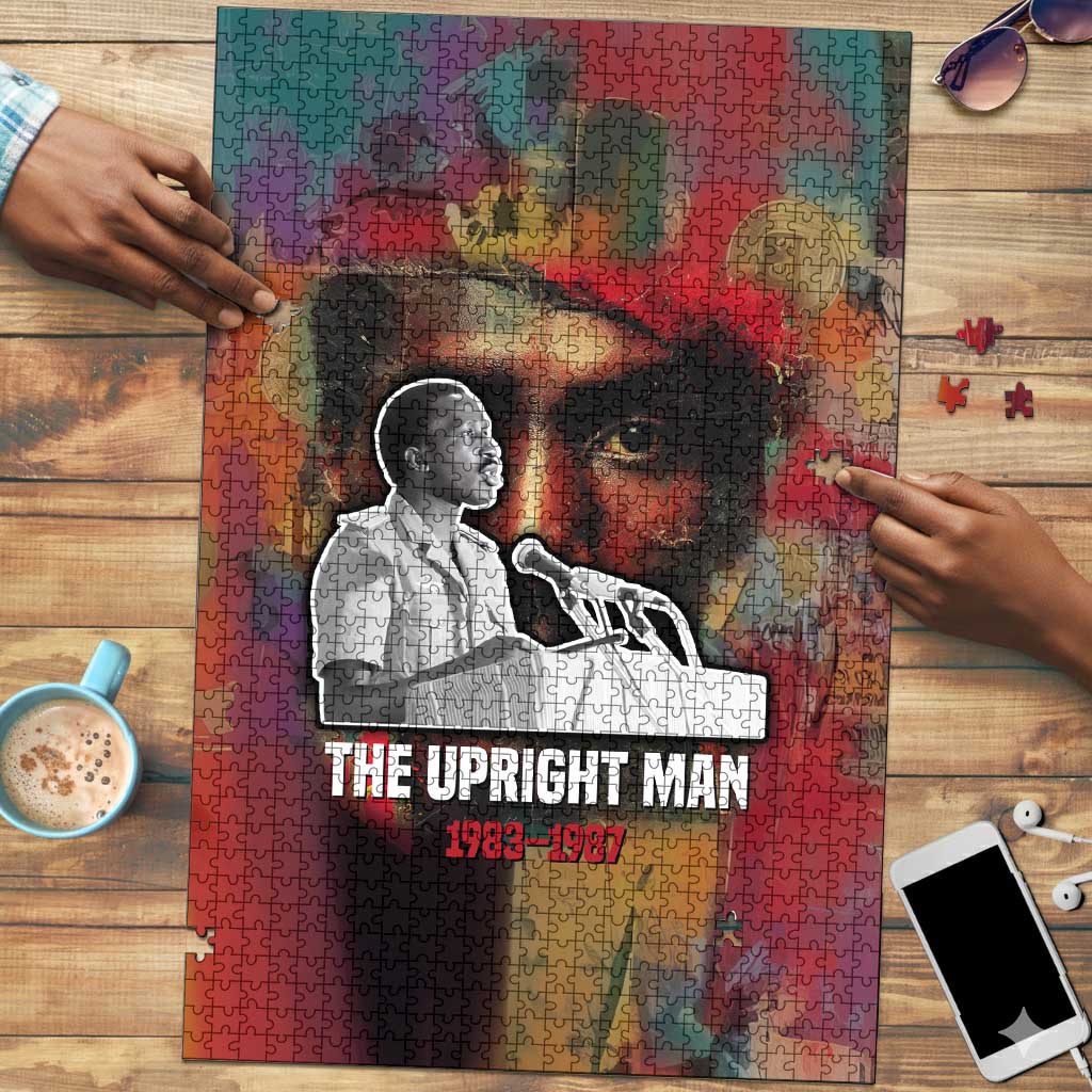 Thomas Sankara Burkina Faso Puzzle with Bold Portrait and The Upright ...
